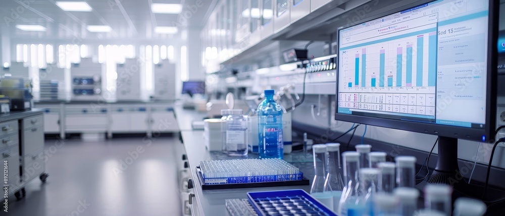 ClinVista Analyzer Depict a modern clinical research lab using the ...