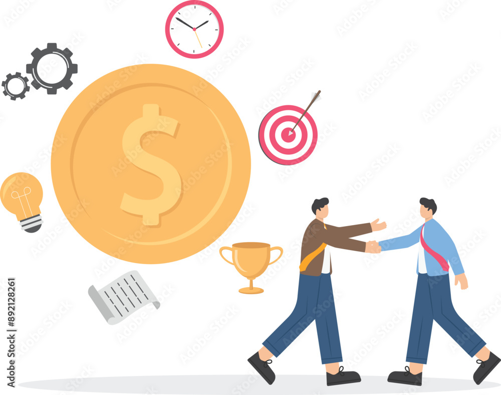 Two business partners shaking hands. Teamwork and negotiation concept ...