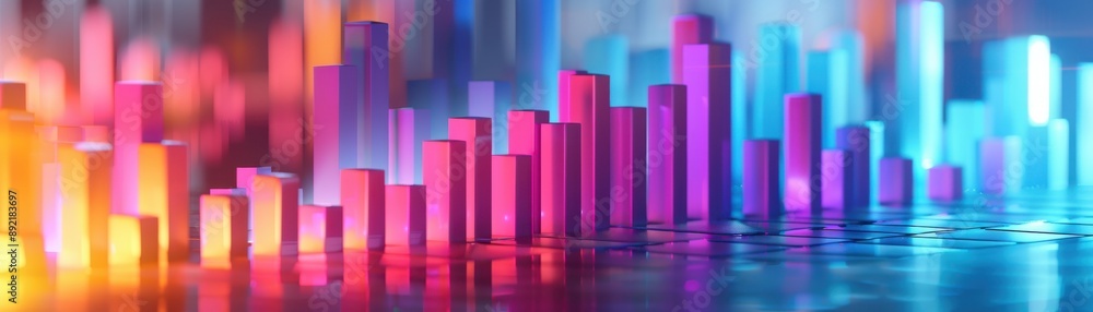 Studiolit 3D histogram, depth effect, colorful bars, realistic style ...
