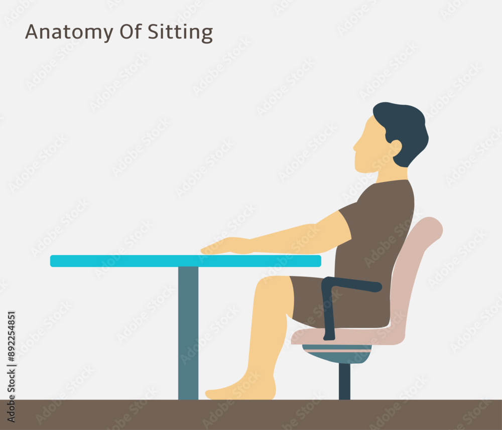 Vector de Stock sitting anatomy bannerm Ergonomics - Silhouette ...