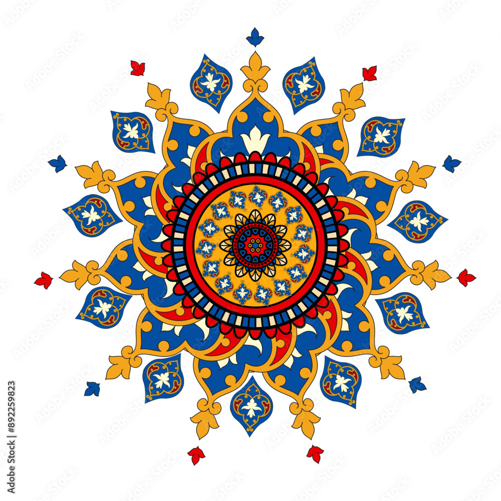 Traditional Indian mandala pattern isolated on white background ...