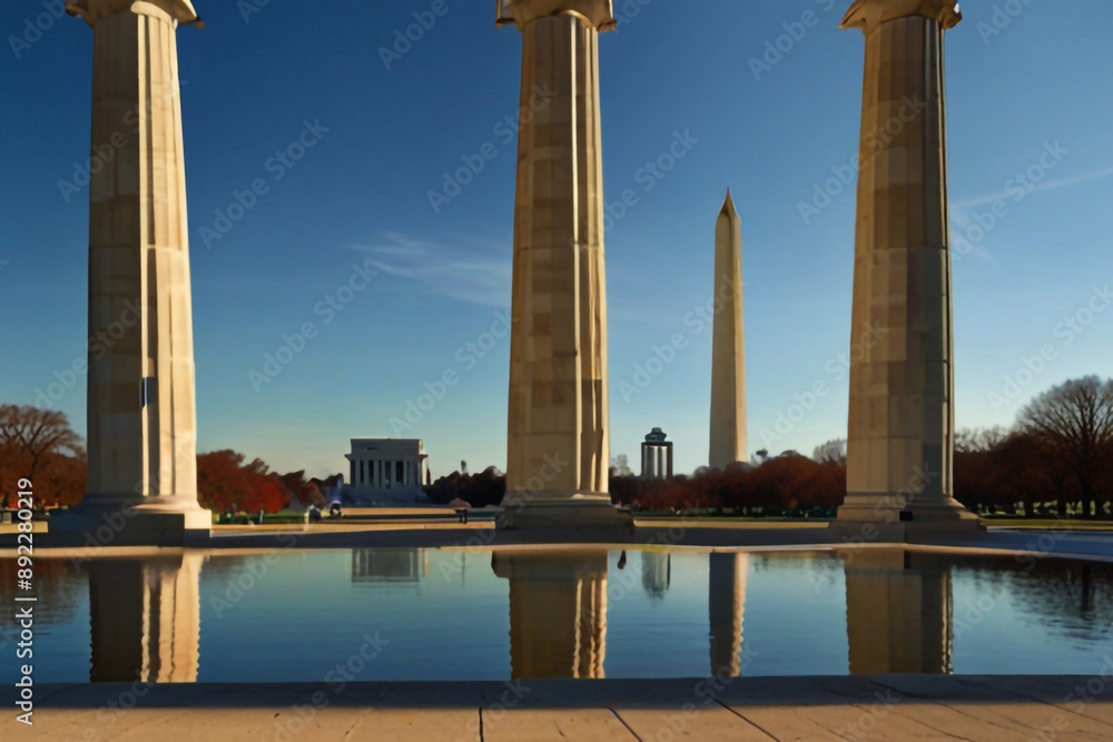 The National Mall in Washington DC featuring the Lincoln Memorial and ...
