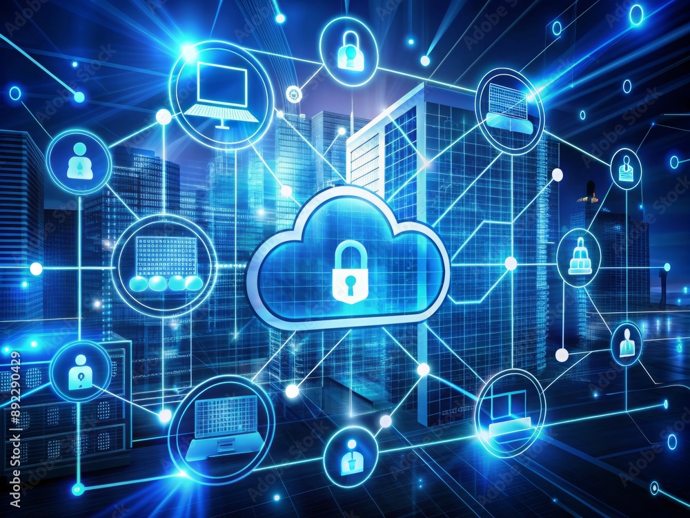 Secure Virtual Network Diagram Showcasing Cloud And Edge Computing Infrastructure With Robust