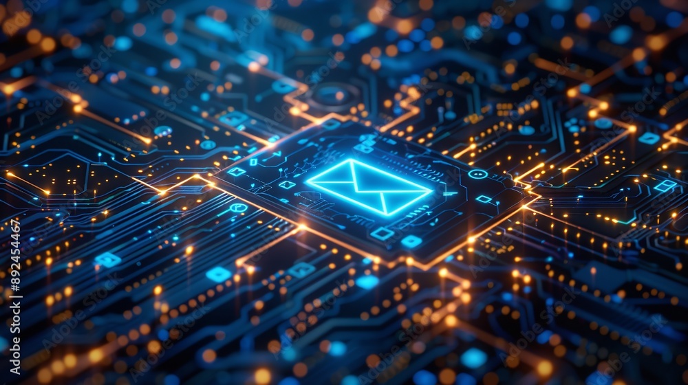 Email symbol. Low poly wireframe vector illustration. Concept of postal ...