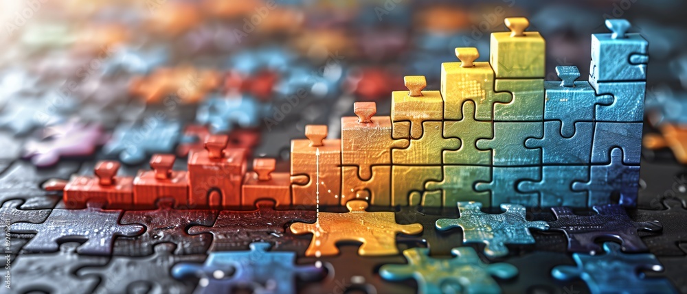 Puzzle of Growth Colorful Digital Transformation Chart for Business ...