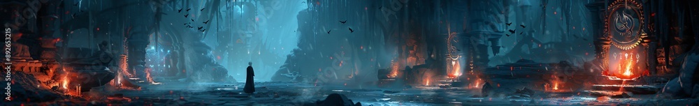 Dark Fantasy Scene of a Vampire Coven in a Hidden Underground Lair with ...