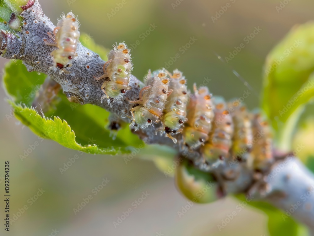 Invasion of the Pear Psylla: Nymphs and Larvae Infesting a Pear Tree ...