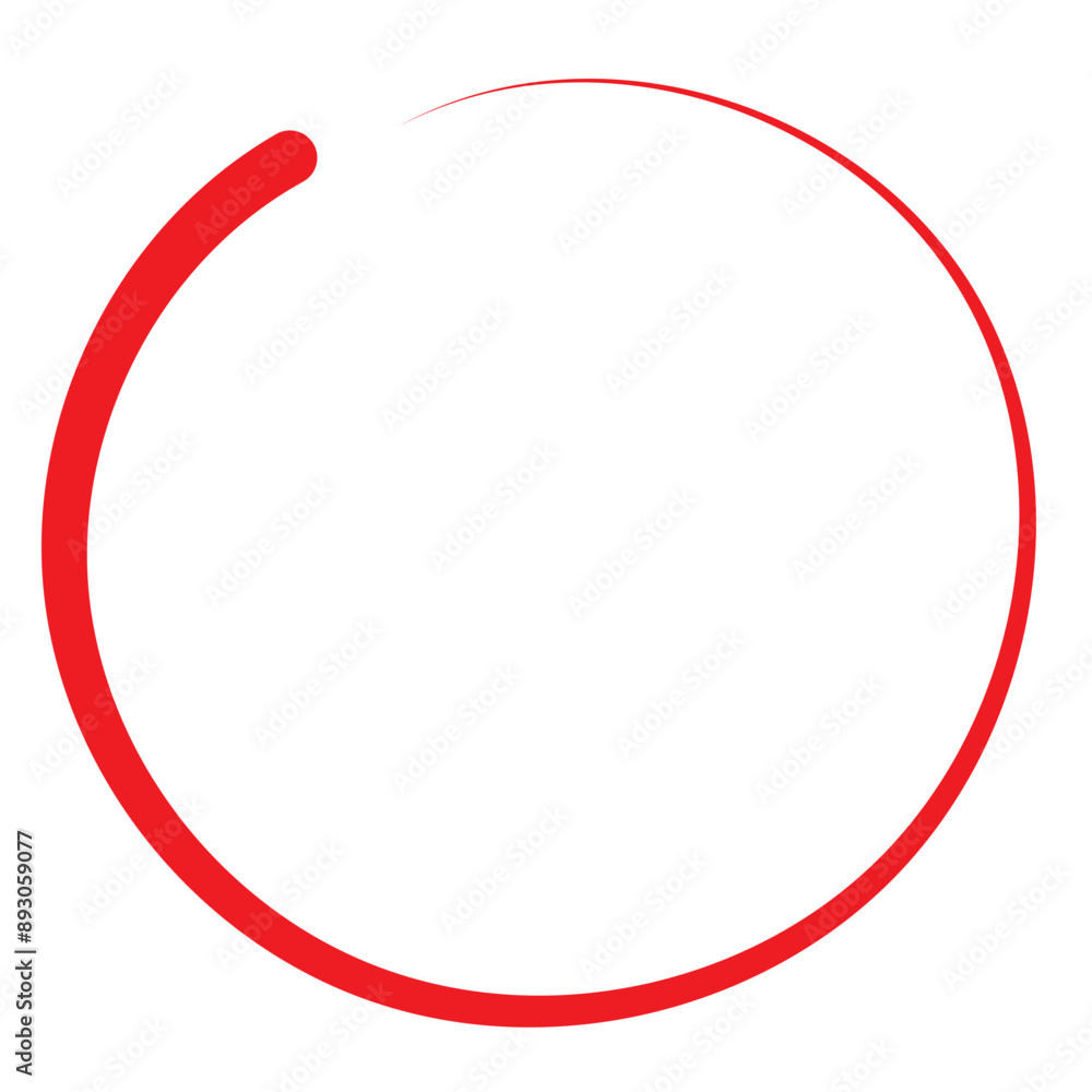 Red circle pen draw. Highlight hand drawn circle isolated on white ...