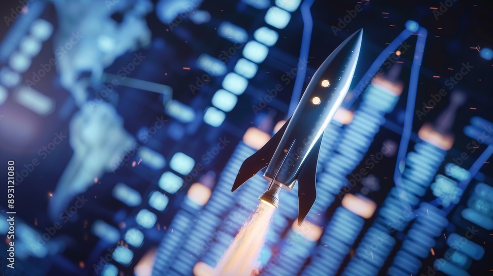 Stock-Illustration „Economic indicators show rapid and reactive growth ...