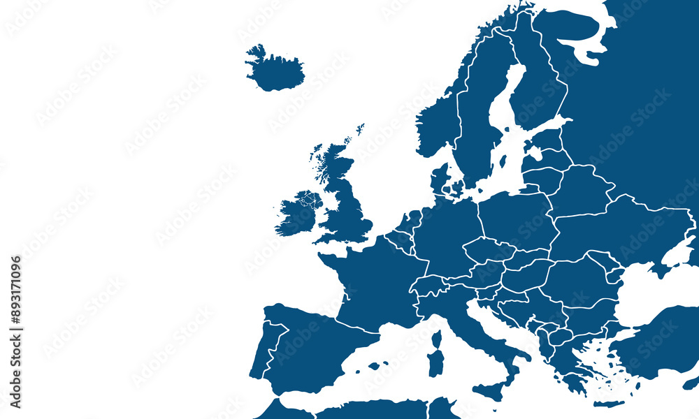 Europe map with modern color,isolated on white background for website ...