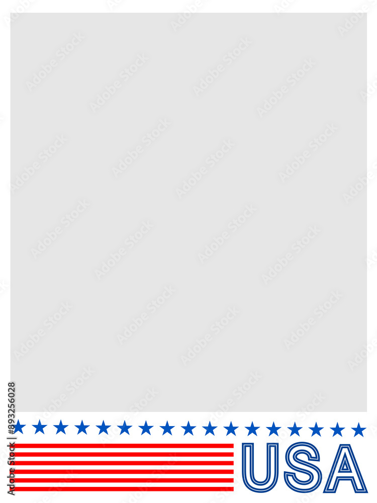 American flag symbols frame with grey empty background for text vector ...