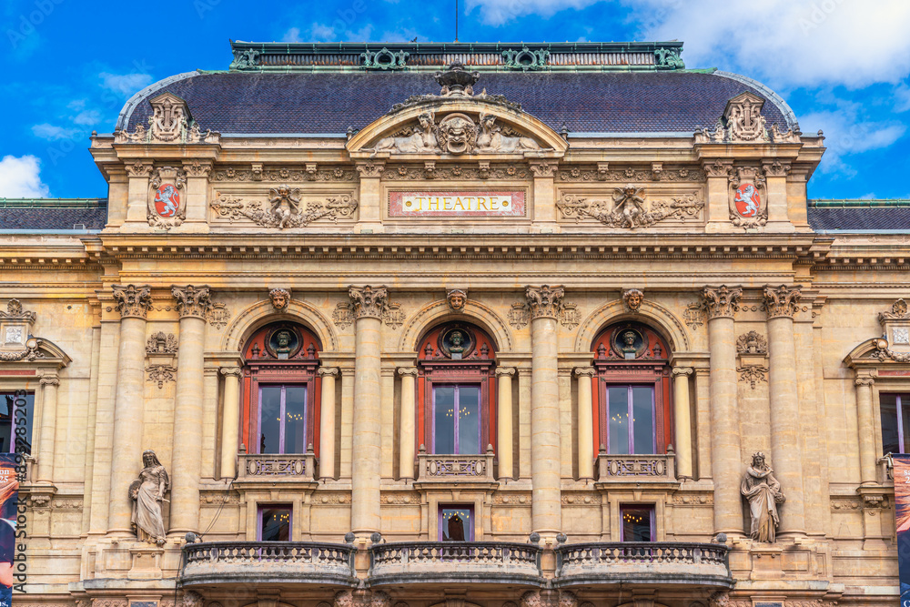 Lyon, France. June 11, 2024. Facade of the Theatre of Les Célestins ...