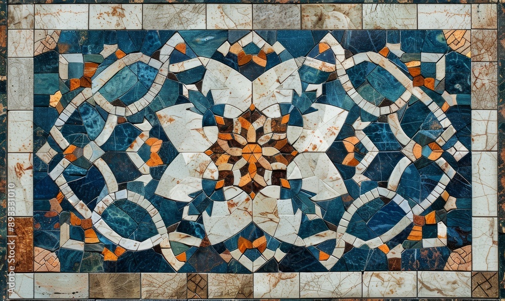 Exquisite Persian Mosaic Elegance: Intricate Geometric and Floral ...