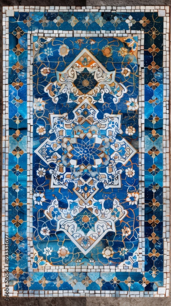 Exquisite Persian Mosaic Elegance: Intricate Geometric and Floral ...