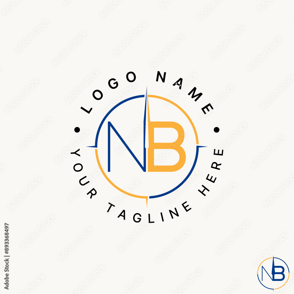Logo design graphic concept creative premium vector stock initial NB ...