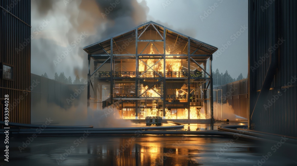 corporate fire safety training facility with a controlled burn ...