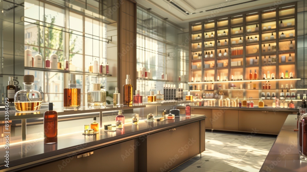 corporate fragrance lab with scent development stations, olfactory ...