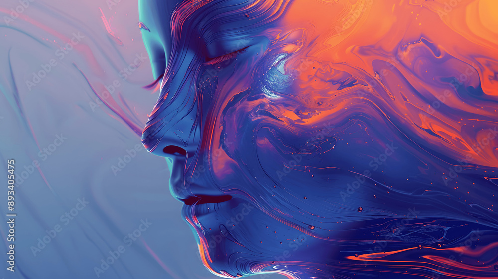 Abstracts of human portraits showing different human emotions and ...