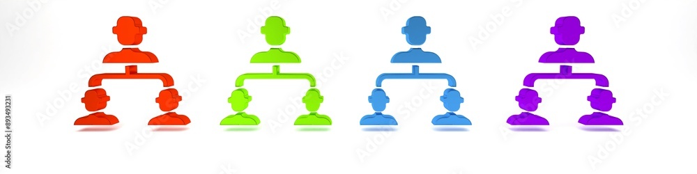 Colorful Business hierarchy organogram chart infographics icon isolated ...