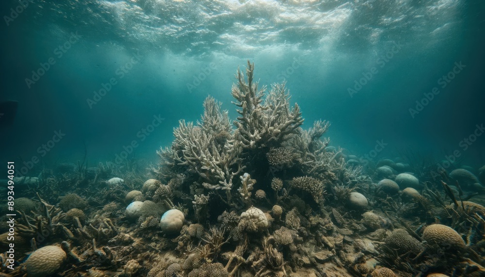 he corals are bleached, broken, and devoid of vibrant colors, creating ...