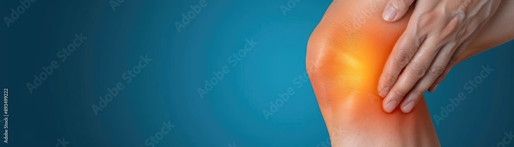 Realistic depiction of knee joint with gout, emphasizing warmth ...