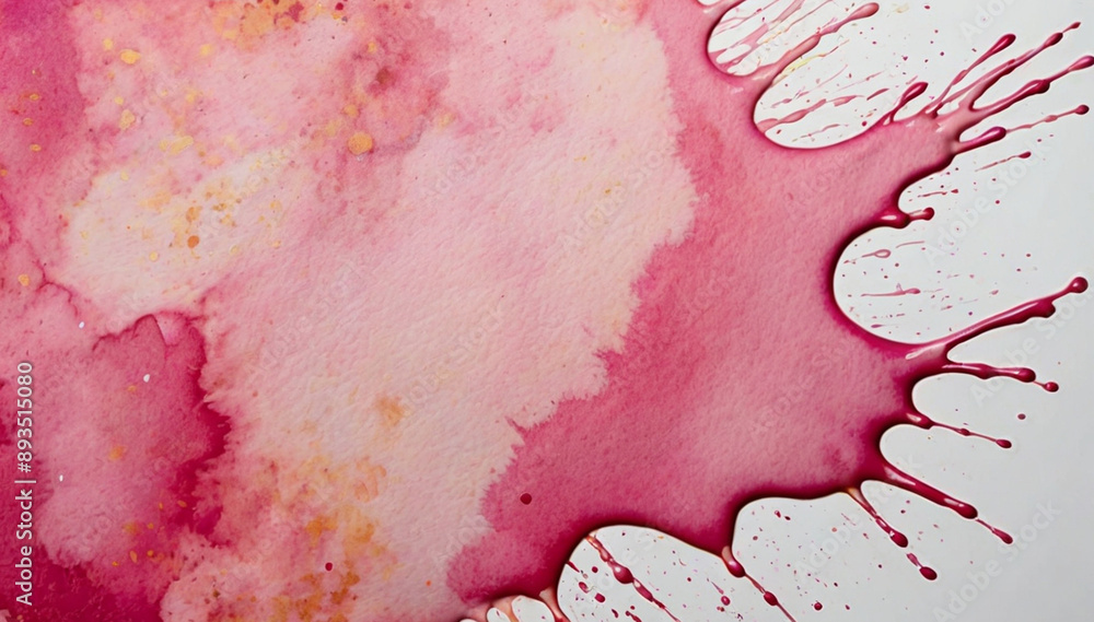 Vivid red paint splatter spreading dynamically on a white background ...