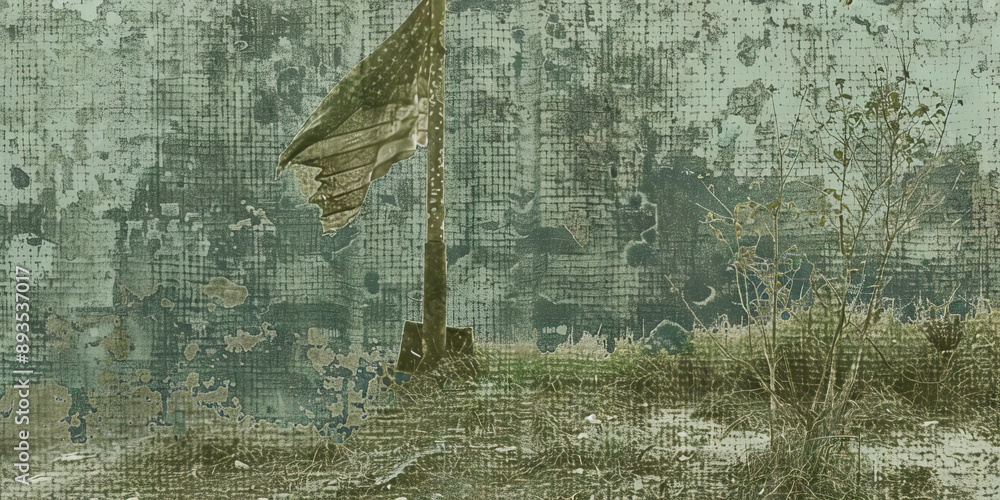 The Scattered Pieces of Unity: A broken flagpost, its tattered flag ...