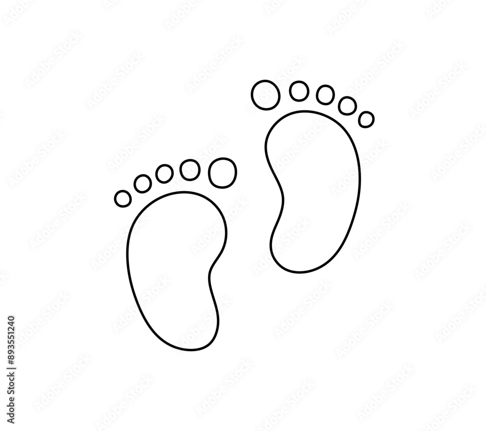 Vector isolated simple two footprints template colorless black and ...