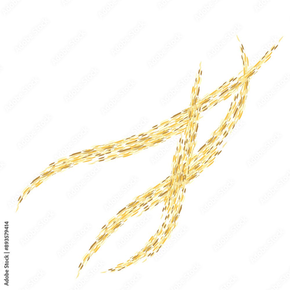 Gold rope isolated on white background.Abstract shiny gold glitter ...