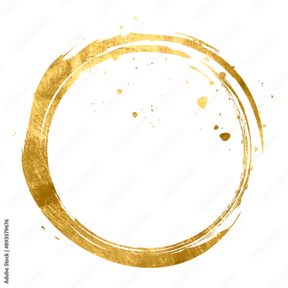 Gold Foil Frame Gold stroke on transparent background. Gold sparkle ...