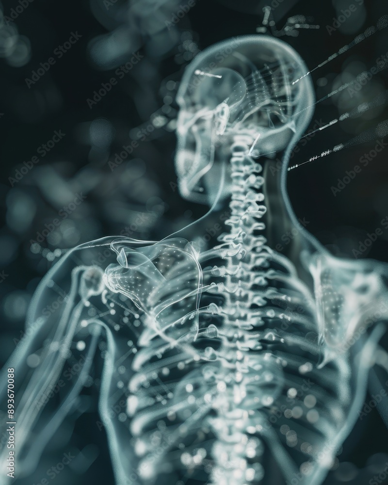 3D model for images Detailed X-ray of the human skeletal system Stock ...