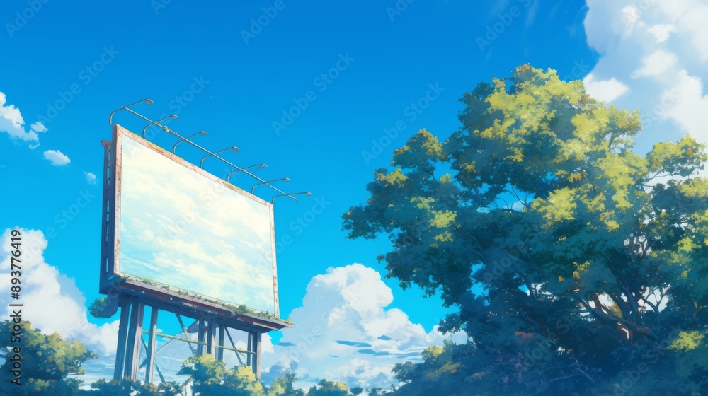 Billboard Art in Anime Style, a vibrant closeup of anime-themed ...