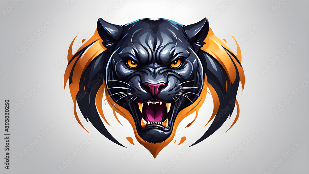 Fierce panther logo design on white background. Generative AI Stock ...