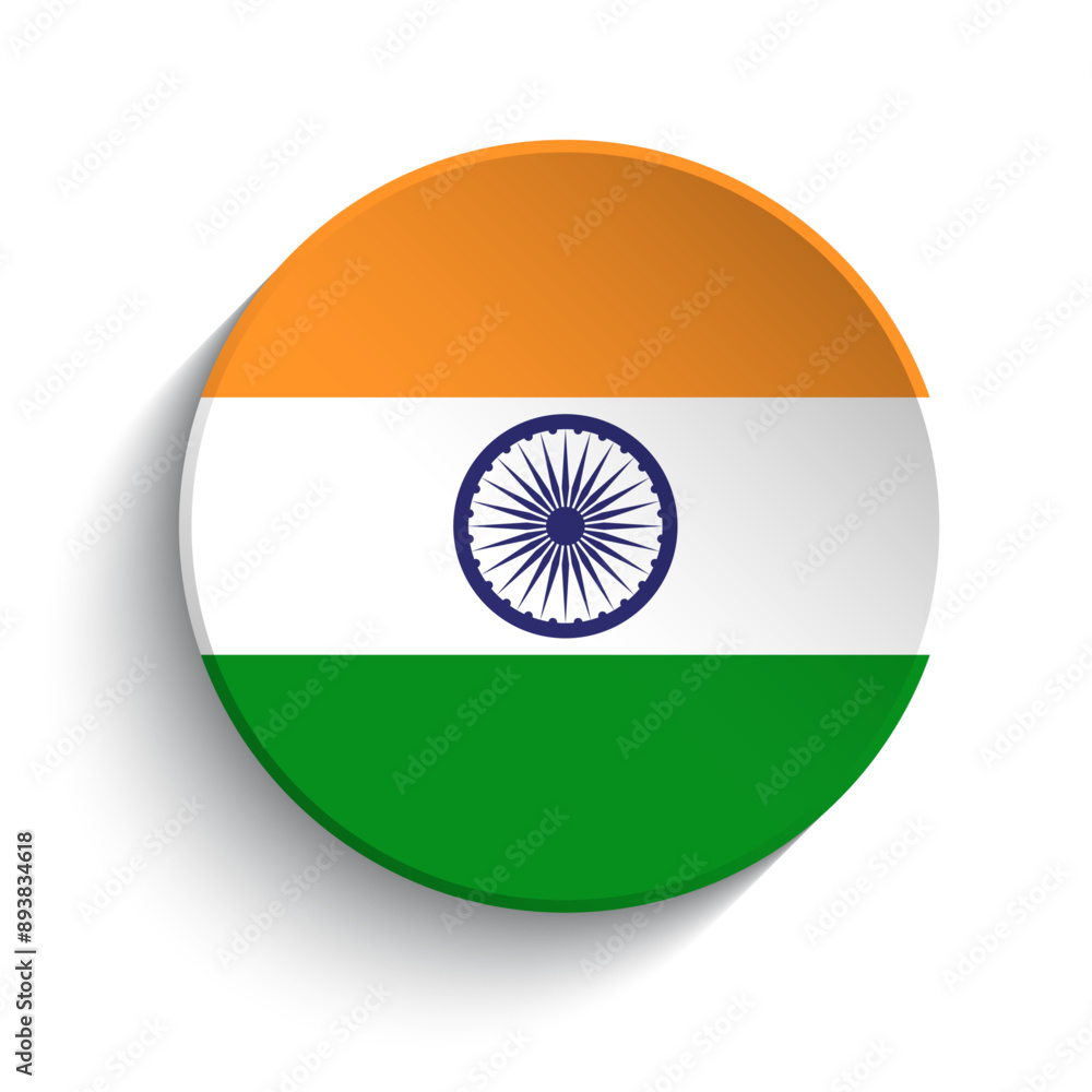 India flag button の Stock ベクター | Adobe Stock
