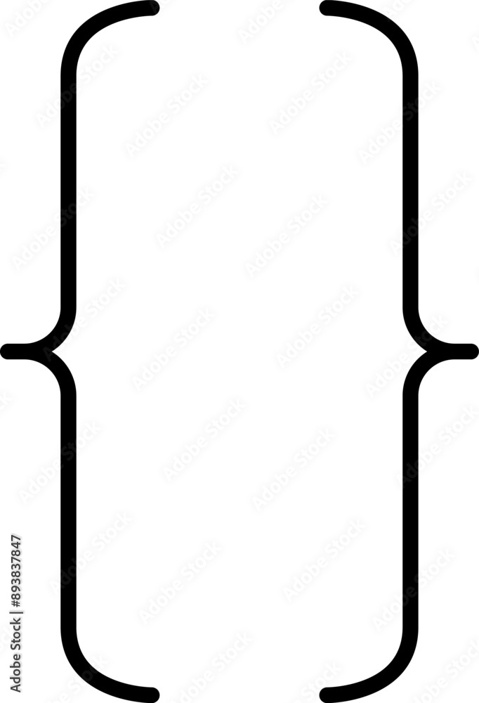 Braces or curly brackets icon. Curly braces, double symmetric brackets ...