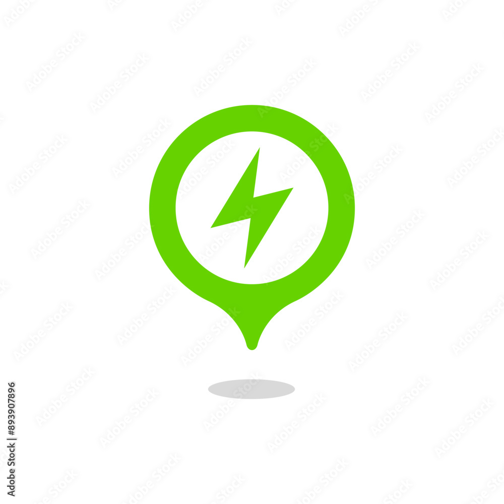 Lightning icon. High voltage. Charging location. Electric charging ...