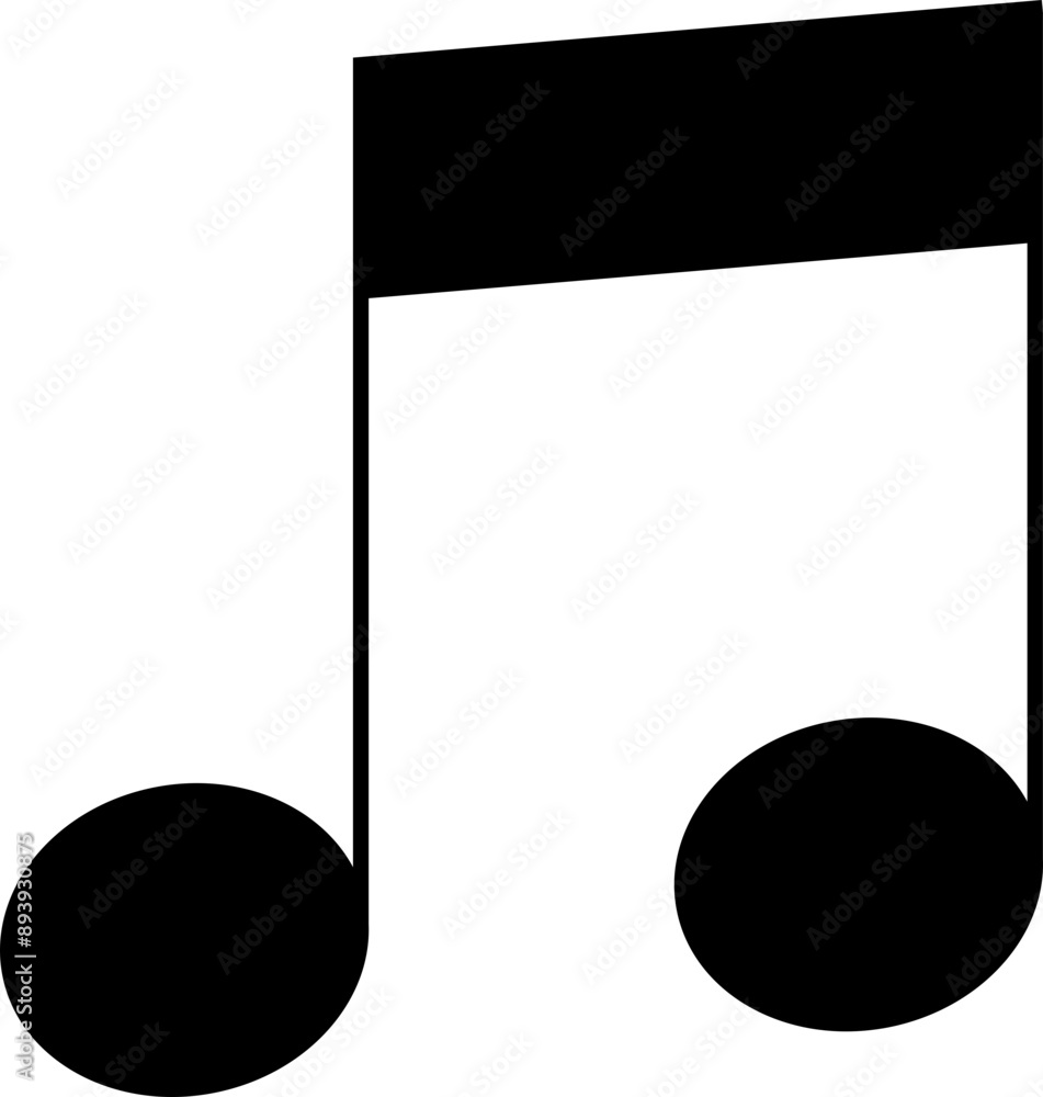 Monochrome Musical Note Symbol Eighth Note Quavers Half Beats | Vector ...