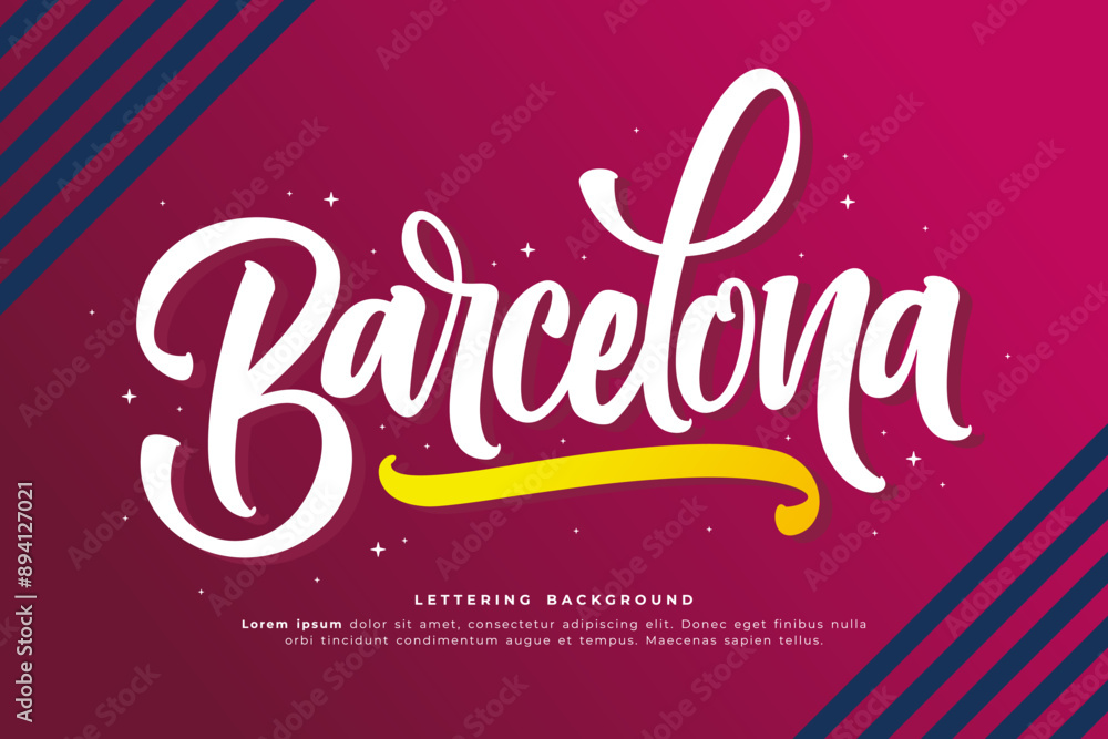 barcelona lettering background template design Stock Vector | Adobe Stock