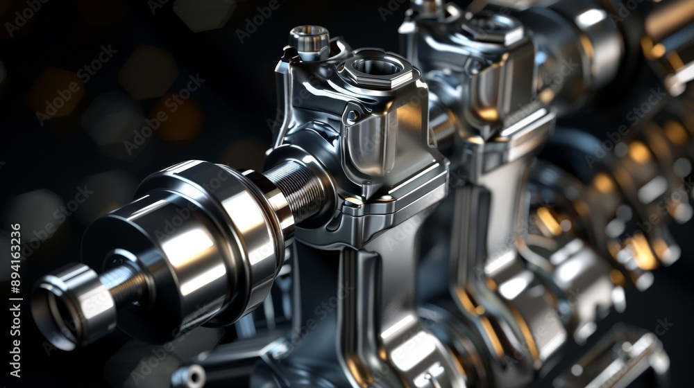 3D illustration of an internal combustion engine's piston and ...