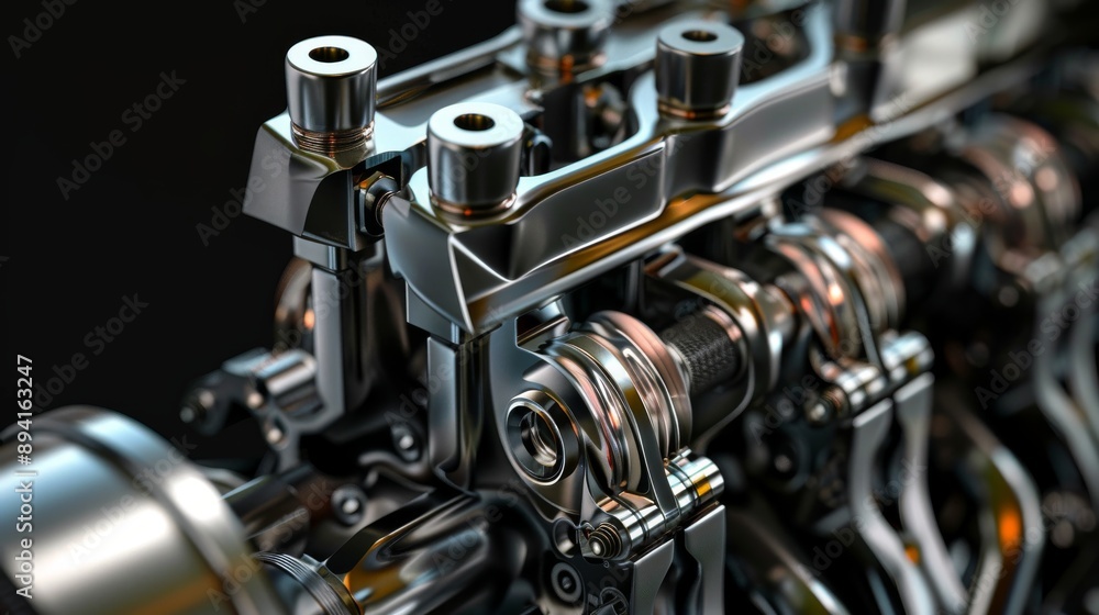 3D illustration of an internal combustion engine's piston and ...
