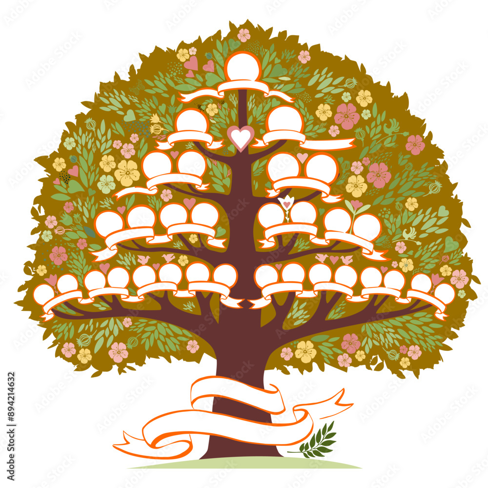 Family genealogic tree. Parents and grandparents, children. Genealogy ...