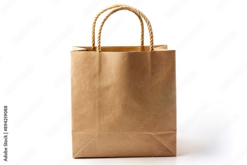 Brown paper packaging with twisted paper handle and natural kraft ...