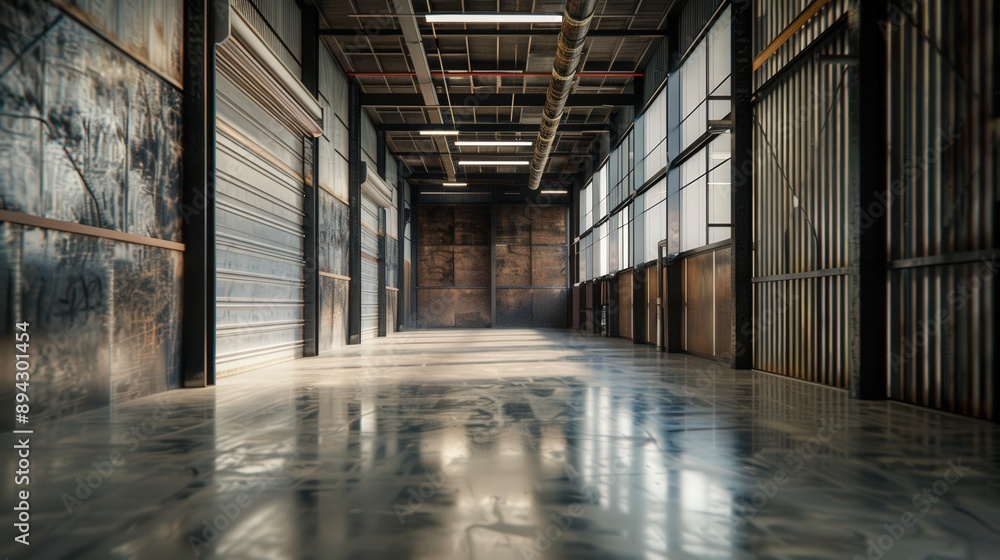 Focus on the textures and materials of warehouse surfaces, from ...