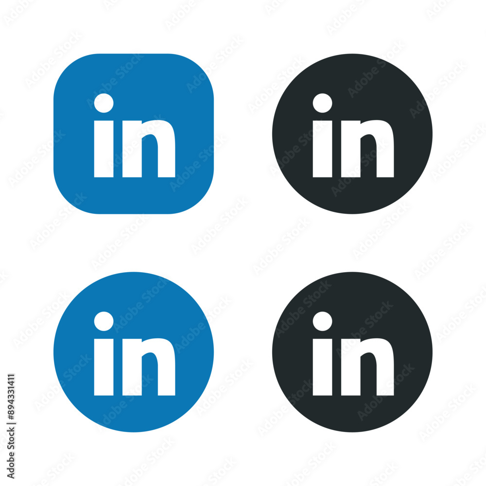linkedin Set of social media logos Stock Vector | Adobe Stock