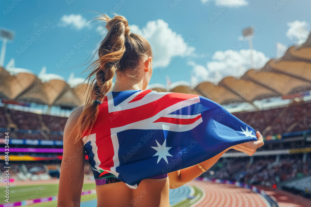 Australian Athlete Celebrates Victory at Paris Olympics. A photo of a ...