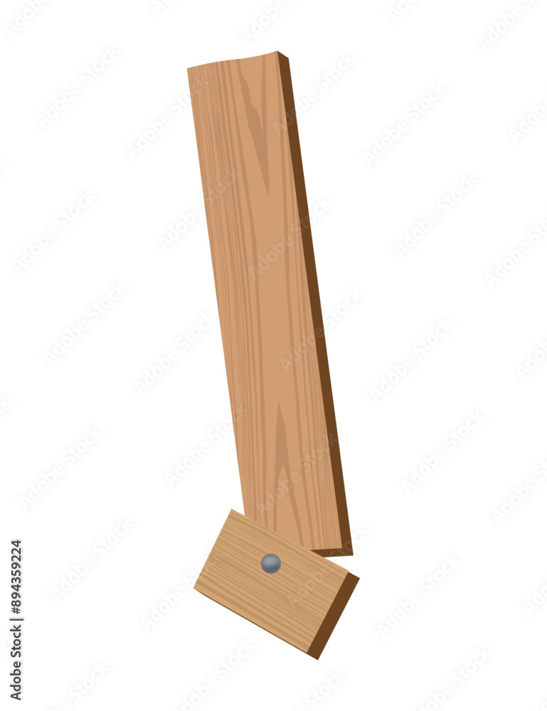 Wooden alphabet font, symbol !. Texture letter isolated on white ...