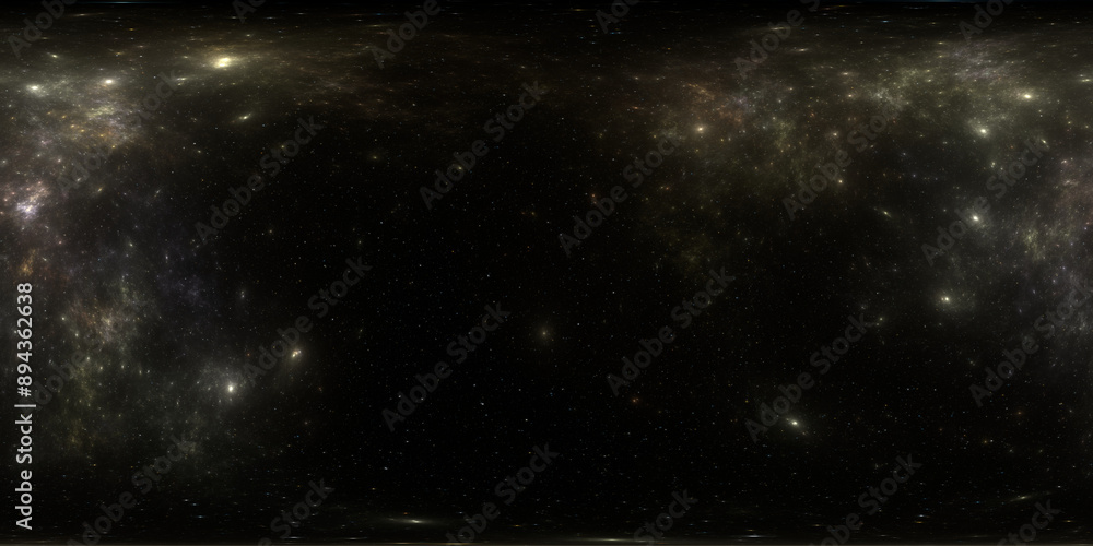 360 degree space nebula. Giant interstellar cloud with stars ...