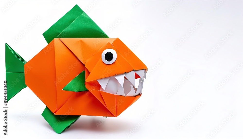 Animal aquatic water concept origami isolated on white background of a ...