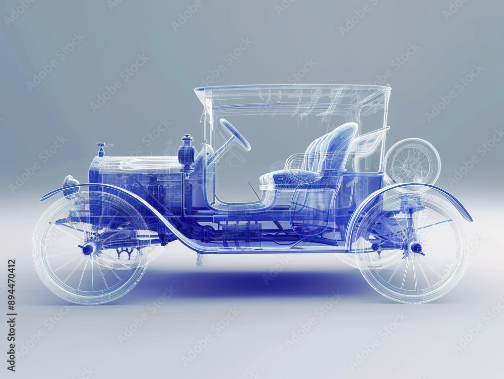 Car 1900s visualization with augmented reality Transparent car in ...
