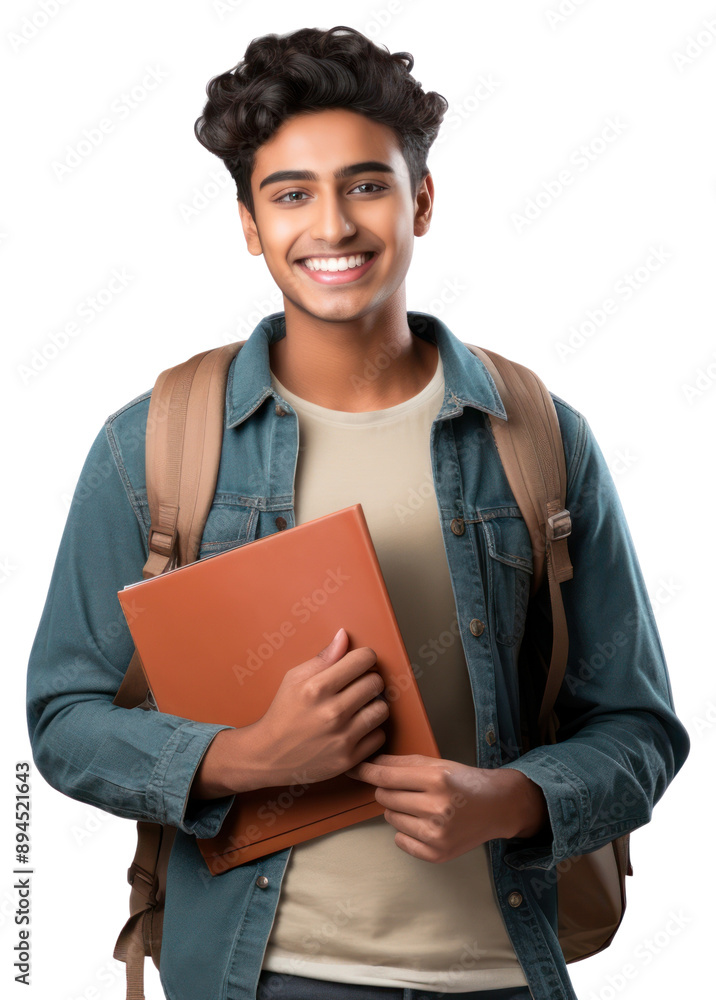 PNG Smiling student holding notebook Stock Photo | Adobe Stock